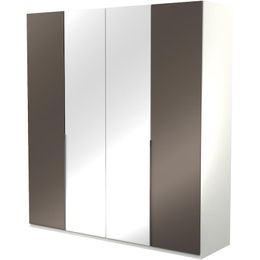 Musterring Kleiderschrank &raquo;San Diego, Kleiderschrank, Schrank, Garderobe, mit Glast&uuml;ren&laquo; 1 Stk. tlg. 4-t&uuml;rig (ged&auml;mpft), 4 B&ouml;den, 2 Kleiderstangen, Chromgriffe 