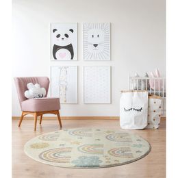 the carpet Teppich &raquo;Beat Kids&laquo; rund 9 mm H&ouml;he Kids Kinderzimmer Teppich strapazierf&auml;hig und pflegleicht beige Polypropylen &Oslash; 160cm 1 Stk., 9mm, &Oslash; 