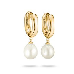 Thomas Sabo Damen Thomas Sabo Paar Creolen &raquo;Bold Elegance Creolen Perlen&laquo; mit S&uuml;&szlig;wasserzuchtperle Perlen Silber 925 (recycelt)
