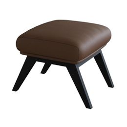 FLEXLUX Polsterhocker &raquo;Adria&laquo; Fu&szlig; schwarz, Fu&szlig;hocker f&uuml;r Ohrensessel braun 100% Echteder B/H/T: 54cm x 41cm x 41cm, Echtleder