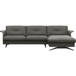 FLEXLUX Ecksofa &raquo;Glow, super bequem durch hochwertigem Sitzaufbau mit Federkern, L-Form&laquo; Modernes skandinavisches Design grau 100% Echteder B/H/T: 