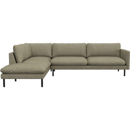 FLEXLUX Ecksofa &raquo;Bolzano, elegant und bequem, L-Form&laquo; Sitzaufbau mit Kaltschaum & Stahl-Wellen, lose Sitz -& R&uuml;ckenkissen gr&uuml;n 62% Polyester, 17% 