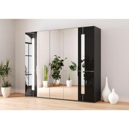 Musterring Kleiderschrank &raquo;Imola W&laquo; inkl. Einlegeb&ouml;den und Kleiderstangen, mit Glas- und Spiegelt&uuml;ren grau Floatglas, Holzwerkstoff B/H/T: 246,3cm x 216cm x 58cm