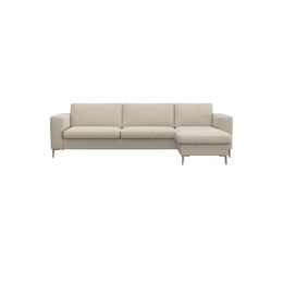 FLEXLUX Ecksofa &raquo;Fiore, super Sitzkomfort durch Kaltschaum im Sitz, L-Form&laquo; breite Armlehnen, Kaltschaum, F&uuml;&szlig;e Alu+ Eiche wei&szlig; 100% Polyester B/H/T: 
