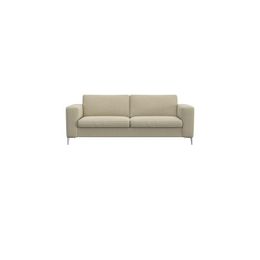 FLEXLUX 2,5-Sitzer &raquo;Fiore, super Sitzkomfort durch Kaltschaum im Sitz,&laquo; breite Armlehnen, F&uuml;&szlig;e Alu beige 100% Polyester B/H/T: 196cm x 85cm x 92cm, 