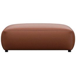 FLEXLUX Pouf &raquo;Lucera&laquo; modern & anschmiegsam, Kaltschaum, Stahl-Wellenunterfederung braun Kunststoff B/H/T: 104cm x 41cm x 82cm, Echtleder