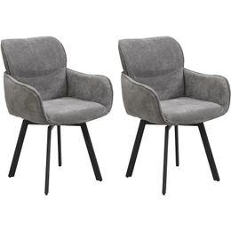 ByLiving Esszimmerstuhl &raquo;Rico&laquo; (Set) 2 Stk.360 Grad drehbar in verschiedenen Farben erh&auml;ltlich Metall, Stoff B/H/T: 61cm x 90cm x 63cm, 2 Stk., 