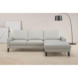 Home Affaire Ecksofa inkl. saugroboterfreundliche H&ouml;he & schmale Armlehnen grau 100% Polyester B/H/T: 244cm x 86cm x 164cm, Microfaser, Longchair 