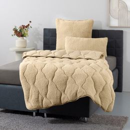 OTTO home Microfaserbettdecke &raquo;Elvia, Teddy Pl&uuml;sch Bettdecke&laquo; warm 1 Stk. tlg. Warme Winter Uni Bettdecke beige Bezug: 100% Polyester. F&uuml;llung: 100% 