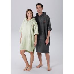 Kangaroos Badeponcho &raquo;Summer, ideal f&uuml;r Sauna, Spa & im Urlaub, Damen & Herren&laquo; 1 Stk. Surfponcho, mit Bauchtasche, 100% Baumwolle, Frottee gr&uuml;n 