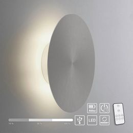 Paul Neuhaus Wandleuchte &raquo;AKKU PUNTU&laquo; LED-Board 1 Stk. Warmwei&szlig; grau 1, &Oslash; 25cm, 1 Stk.