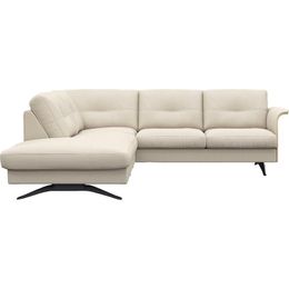 FLEXLUX Ecksofa &raquo;Glow, super bequem durch hochwertigem Sitzaufbau mit Federkern, L-Form&laquo; Modernes skandinavisches Design wei&szlig; 100% Echteder B/H/T: 