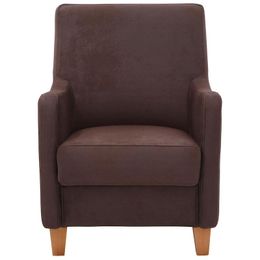 Home Affaire Sessel &raquo;Palmera, B: 70 cm&laquo; mit Federkern braun 100% Polyester;Struktur (100% Polyester);Luxus-Microfaser in Lederoptik (100% Polyester) 