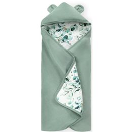 hauck Babydecke &raquo;Baby Einschlagdecke, Snuggle N Dream leaves Mint/gr&uuml;n&laquo; Baby Einschlagdecke mit Kapuze gr&uuml;n Baumwolle B/L: 80cm x 80cm
