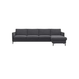 FLEXLUX Ecksofa &raquo;Fiore, L-Form, bequem und komfortabel durch hochwertigem Sitzaufbau&laquo; schmale Armlehnen, Kaltschaum, F&uuml;&szlig;e Alu+schwarz grau B/H/T: 