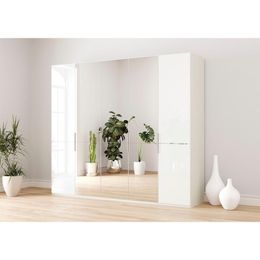 Musterring Kleiderschrank &raquo;Imola W&laquo; inkl. Einlegeb&ouml;den und Kleiderstangen, mit Glas- und Spiegelt&uuml;ren wei&szlig; Floatglas, Holzwerkstoff B/H/T: 246,3cm x 236cm x 58cm