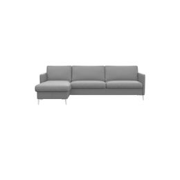 FLEXLUX Ecksofa &raquo;Fiore, L-Form, bequem und komfortabel durch hochwertigem Sitzaufbau&laquo; schmale Armlehnen, Kaltschaum, F&uuml;&szlig;e Alu schwarz 100% Echteder B/