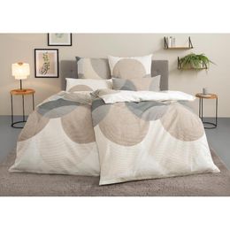 OTTO home Bettw&auml;sche &raquo;Carla ab Gr. 135x200 cm und in drei Qualit&auml;ten&laquo; 2 Stk. 100% Baumwolle, geometrisches Design, Kreise, Bierbaum by OTTO home grau 
