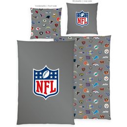 NFL Bettw&auml;sche &raquo;NFL&laquo; 2 Wendebettw&auml;sche Renforc&eacute;, Obermaterial: 100% Baumwolle B/L: 135cm x 200cm, 1 Stk., 1 Stk., Renforc&eacute;, B/L: 80cm x 80cm, 2