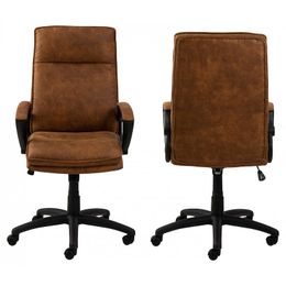 ACTONA GROUP Schreibtischstuhl () Drehstuhl, Braun, Fu&szlig; Schwarz, Bremsrollen, Dreh-und Kippbar, Armlehne braun 100% Polyester B/H/T: 67cm x 115cm x 