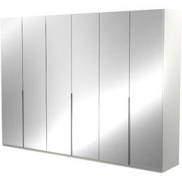 Musterring Kleiderschrank &raquo;San Diego, Kleiderschrank, Schrank, Garderobe, mit Glast&uuml;ren&laquo; 1 Stk. tlg. 6-t&uuml;rig (ged&auml;mpft), 6 B&ouml;den, 3 Kleiderstangen, Chromgriffe 