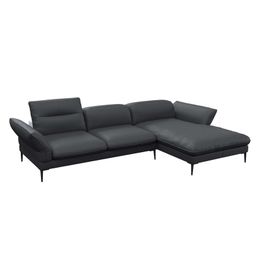 FLEXLUX Ecksofa &raquo;Salino, Funktionssofa mit Recamiere, Relaxsofa, Ecksofa&laquo; Sofa mit Arm- und Kopfteil-Verstellungen, Kaltschaum & Stahl-Wellen schwarz 