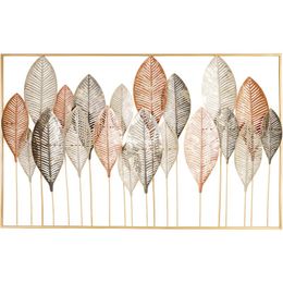 Metallbild &raquo;HERBSTSTIMMUNG VERSCHIEDENE BL&Auml;TTER 122x76 cm &ndash; Deko&laquo; Bl&auml;tter Bl&auml;tterbilder Pflanzen Wanddekoration bunt Metall B/H/T: 122cm x 76cm x 