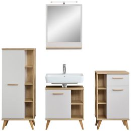 Badm&ouml;bel-Set &raquo;Quickset 966, mit T&uuml;rd&auml;mpfer, Badezimmer-Set&laquo; 5 Stk. tlg. beige Holzwerkstoff B/H/T: 161,5cmcm x 200cmcm x 33cmcm