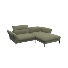 FLEXLUX Ecksofa &raquo;Salino, Funktionssofa mit Recamiere, Relaxsofa, Ecksofa&laquo; Sofa mit Arm- und Kopfteil-Verstellungen, Kaltschaum & Stahl-Wellen gr&uuml;n 100