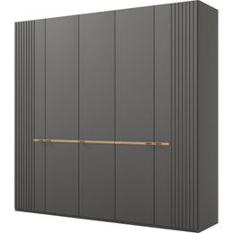 Musterring Kleiderschrank &raquo;Isabelle&laquo; Lamellen in Korpusfarbe, Griffe in schwarz, versch. Gr&ouml;&szlig;en und Farben grau Hartfaserplatte, Holzwerkstoff Graphit-Dekor, B/H