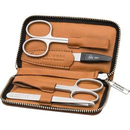 ERBE&reg; Erbe ERBE Manik&uuml;re-Etui &raquo;Lederetui mit Zippverschluss&laquo; Hochwertiges Manik&uuml;re-Etui aus Rindleder mit Solinger Instrumenten. braun B/H/T: 65mm x 110mm x