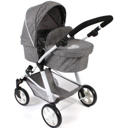 Bayer Chic 2000 CHIC2000 Kombi-Puppenwagen &raquo;Nele, Jeans Pink&laquo; zusammenklappbar grau Einheitsgr&ouml;&szlig;e Kombi-Puppenwagen