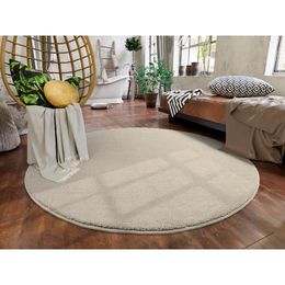 OCI DIE TEPPICHMARKE Teppich &raquo;NEW VILLA MELANGE, auch in rechteckig&laquo; rund 20 mm H&ouml;he dichter Shaggy, melierte uni Farben, robuster Hochflor, 