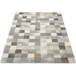 OCI DIE TEPPICHMARKE Teppich &raquo;NEW VILLA SQUARES, auch als L&auml;ufer und in Rund&laquo; quadratisch 20 mm H&ouml;he feine Karos, meliert, Wohnzimmer grau 
