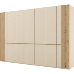 Musterring Kleiderschrank &raquo;Isabelle&laquo; Lamellen in Eiche, Griffe in silber, verschiedene Gr&ouml;&szlig;en und Farben beige Hartfaserplatte, Holzwerkstoff Champagner-Dekor, B