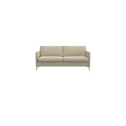 FLEXLUX 2,5-Sitzer &raquo;Fiore, super bequem durch Kaltschaum im Sitz&laquo; schmale Armlehnen, F&uuml;&szlig;e Alu+ Eiche beige 100% Polyester B/H/T: 181cm x 85cm x 92cm, 