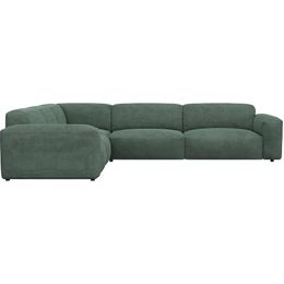 FLEXLUX Ecksofa &raquo;Lucera, super bequem durch hochwertigen Sitzaufbau mit Kaltschaum&laquo; modern & anschmiegsam, L-Form, Designsofa gr&uuml;n 85% Polyester/15%