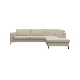 FLEXLUX Ecksofa &raquo;Fiore, super Sitzkomfort durch Kaltschaum im Sitz, L-Form&laquo; breite Armlehnen, F&uuml;&szlig;e Alu+schwarz wei&szlig; 100% Polyester B/H/T: 273cm x 85cm