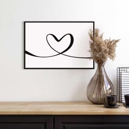 Reinders Bild mit Rahmen &raquo;Heart Lines&laquo; schwarz Holzwerkstoff B/H/T: 30cm x 20cm x 1,6cm