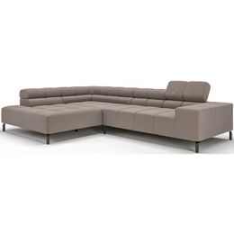 Home Affaire Ecksofa &raquo;Ancona New, wahlweise motorische Sitztiefenverstellung, auch in Cord&laquo; feine Steppung, mit Kopfteilverstellung, 3 Zierkissen, L-