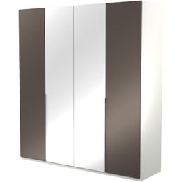 Musterring Kleiderschrank &raquo;San Diego, Kleiderschrank, Schrank, Garderobe, mit Glast&uuml;ren&laquo; 1 Stk. tlg. 4-t&uuml;rig (ged&auml;mpft), 4 B&ouml;den, 2 Kleiderstangen, Chromgriffe 