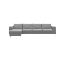 FLEXLUX Ecksofa &raquo;Fiore, L-Form&laquo; breite Armlehnen, Kaltschaum, F&uuml;&szlig;e Alu+schwarz schwarz 100% Echteder B/H/T: 295cm x 85cm x 159cm, Echtleder, 