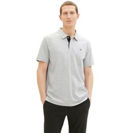 Tom Tailor Herren Tom Tailor Poloshirt mit Knopfleiste und Logo grau M