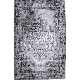 GUTMANN FACTORY Hochflor-Teppich &raquo;Puffy 63701&laquo; rechteckig 100 mm H&ouml;he Vintage Design grau Baumwolle, Kunstfaser B : 170cm 1 Stk., 100mm, L: 240cm