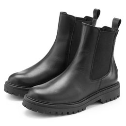ELBSAND Damen Stiefelette &raquo;Chelseaboots, Schlupfstiefel, Lederstiefelette, Sommerstiefelette&laquo; NEU Bikerboots aus Leder mit Stretch-Eins&auml;tzen & 