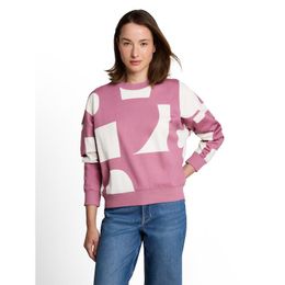Tom Tailor Denim Damen Tom Tailor Denim Sweatshirt, mit All-Over Print rosa M