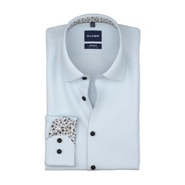 OLYMP Herren OLYMP Langarmhemd &raquo;No. Six&laquo; Businesshemd, Kentkragen, Super Slim blau 40, N-Gr