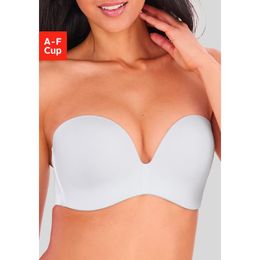 Lascana Multiway-BH &raquo;, BH ohne Tr&auml;ger, T-Shirt-BH, Tr&auml;gerloser BH, Push-up-BH&laquo; mit 3 Tragevarianten, gro&szlig;e Gr&ouml;&szlig;en, Sommer wei&szlig; 70, Cup D Multiway-BH
