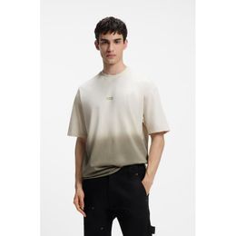Hugo Herren Hugo T-Shirt &raquo;Nalono_F&laquo; mit Farbverlauf, Loose Fit, R&uuml;ckendruck beige M