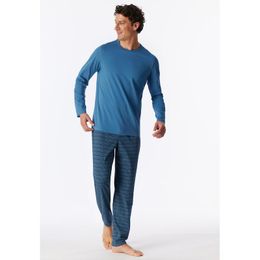 Schiesser Damen Schlafanzug &raquo;Casual Essentials&laquo; 2tlg., 2 mit unifarbenem Langarmshirt mit rundem Halsausschnitt 110